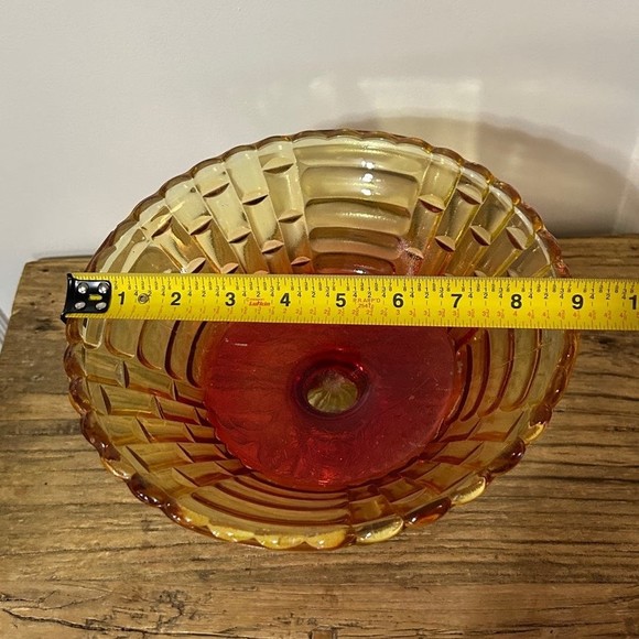 Accents | Vintage Amberina Glass Large Candy Dish Compote Jeanette ...